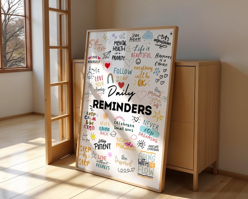 Daily Affirmations Poster – Inspiring Mental Health Art - Etsy