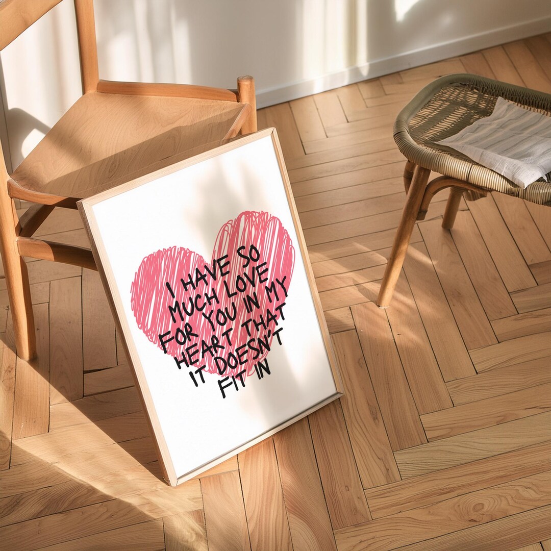 Romantic Heart Quote Poster – Sentimental Love Wall Art - Etsy