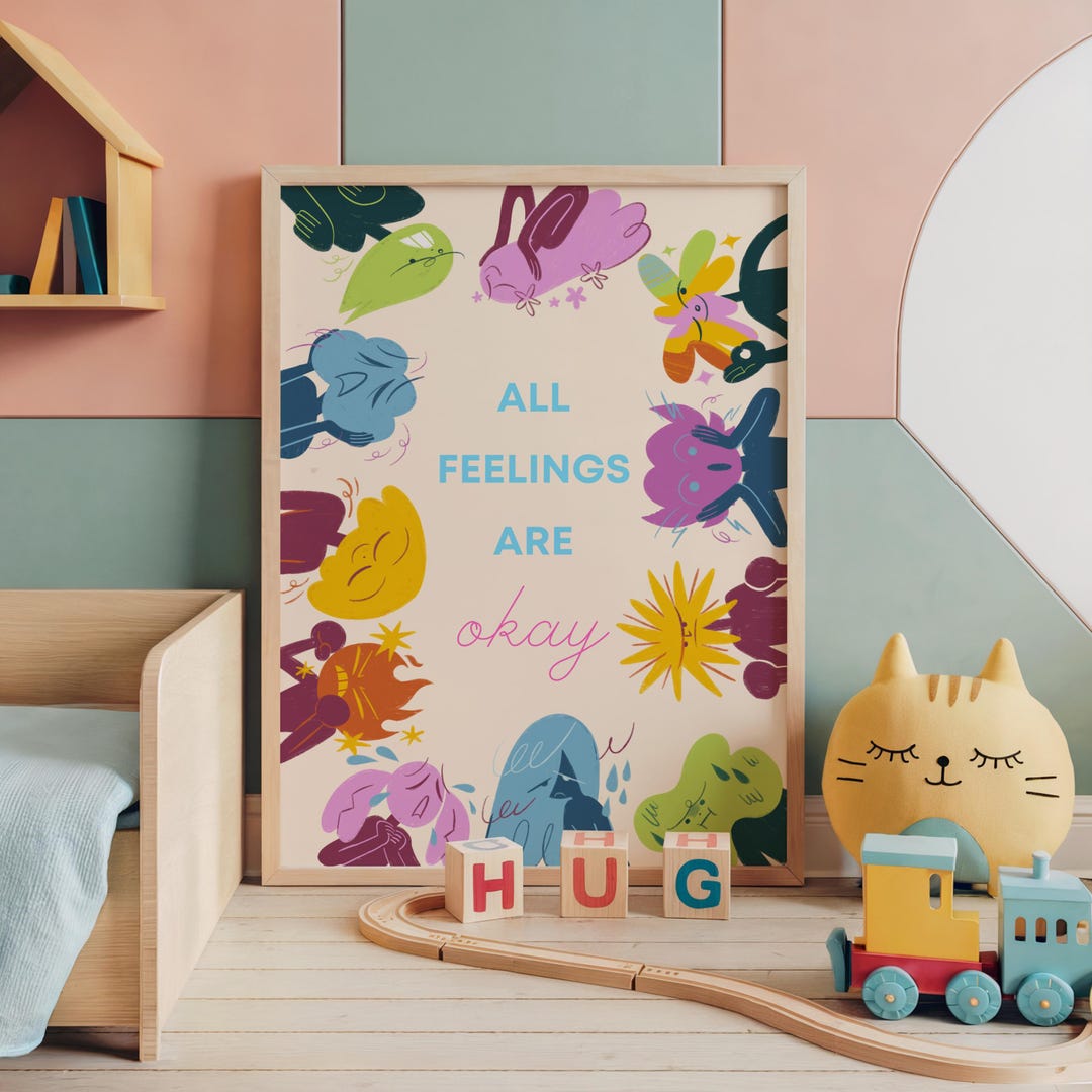 All Feelings Are Okay Poster – Kids Mental Health, Therapy Decor ...