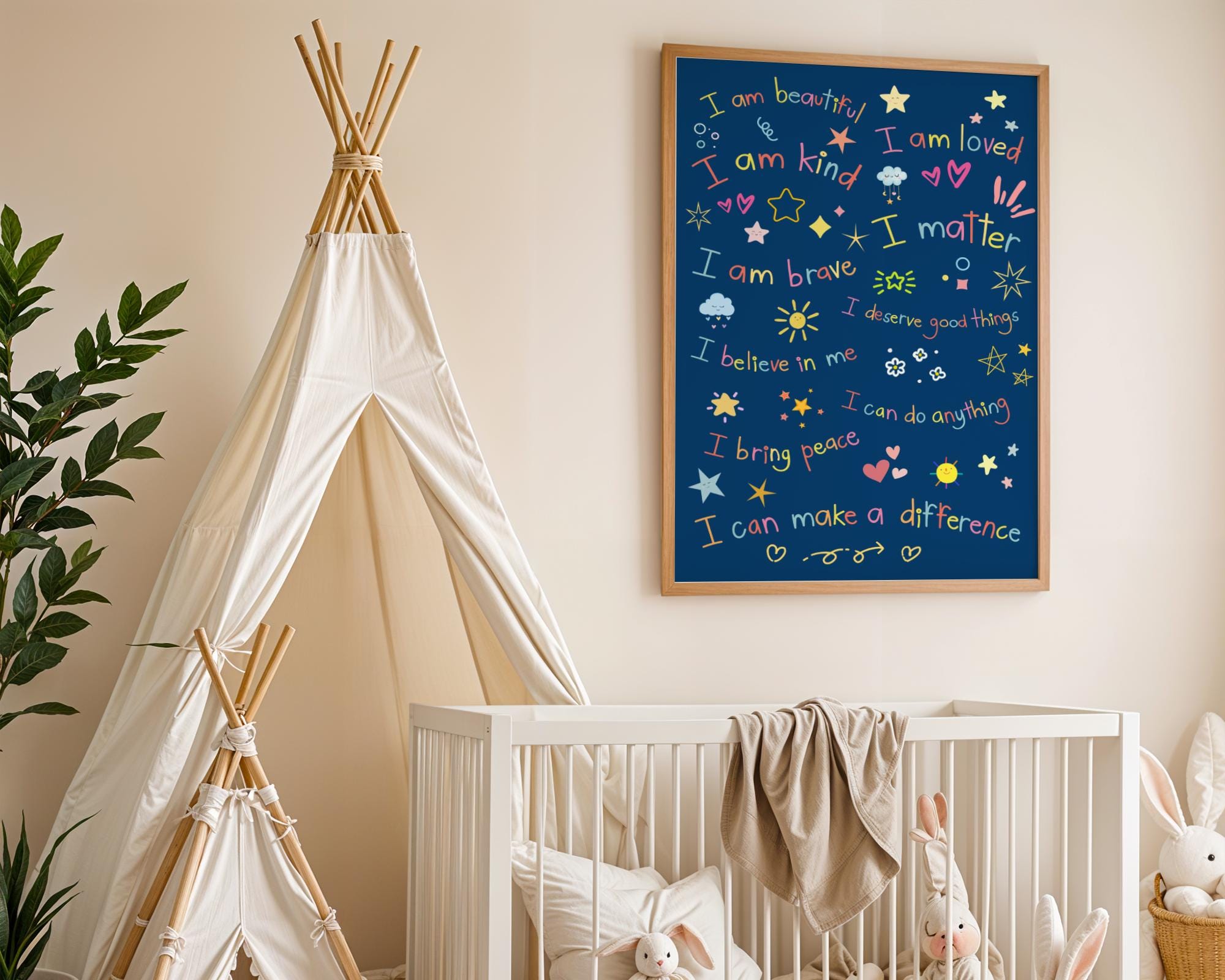 Positive Affirmations for Kids Poster, Inspirational Wall Art for Kids ...