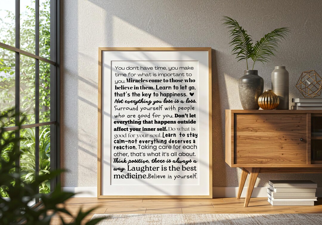 Inspirational Quote Print – Motivational Typography Wall Art (digital ...