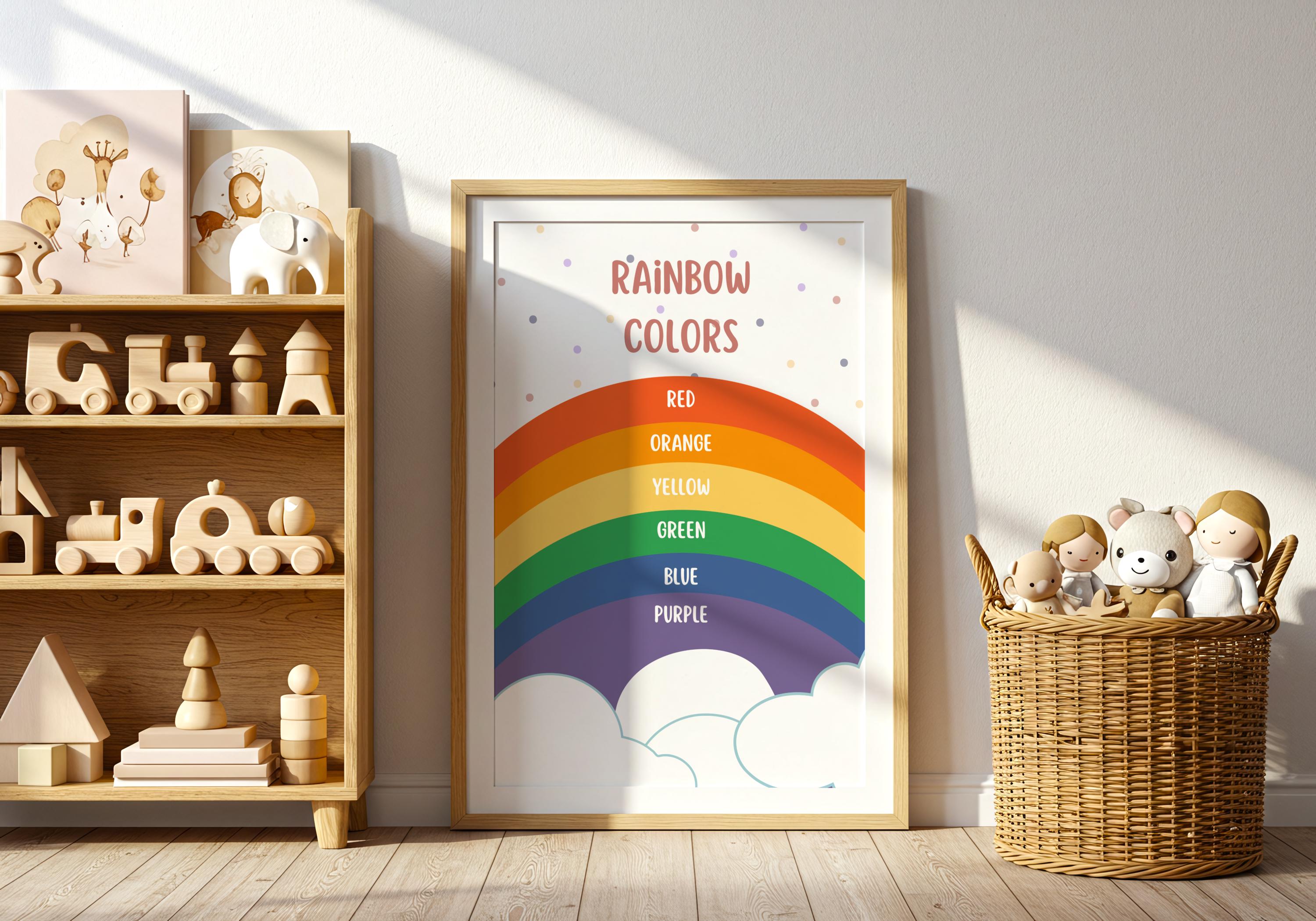Rainbow Colors Educational Poster for Kids – Learn the Colors of the ...