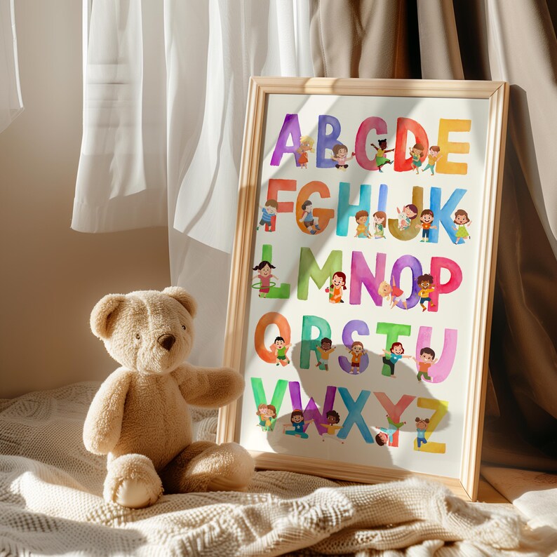 Kids Alphabet Poster – Colorful Abcs, Educational Nursery Art - Etsy