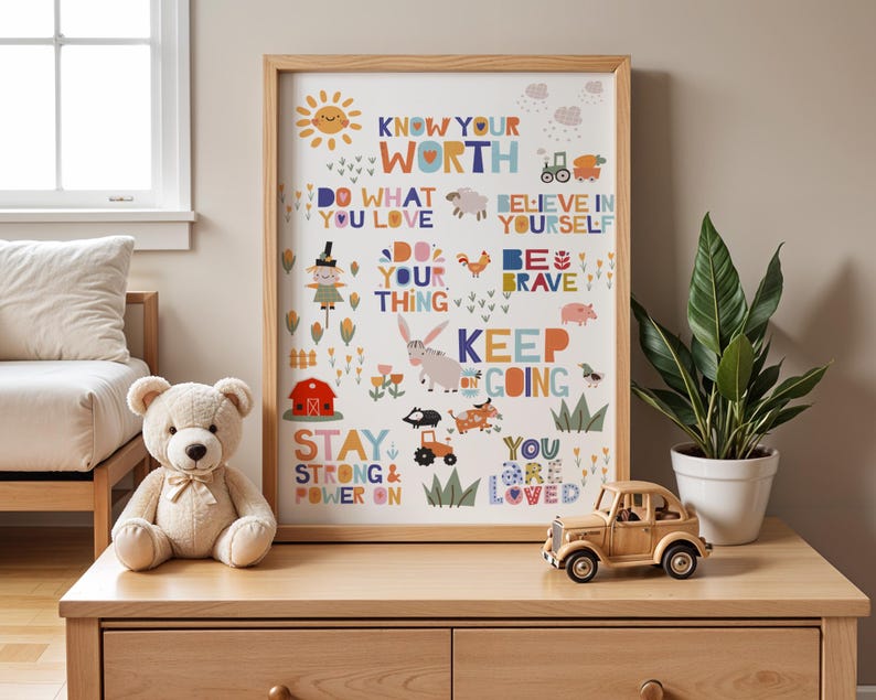 Farm-inspired Motivational Poster for Kids – Digital Download, Positive ...