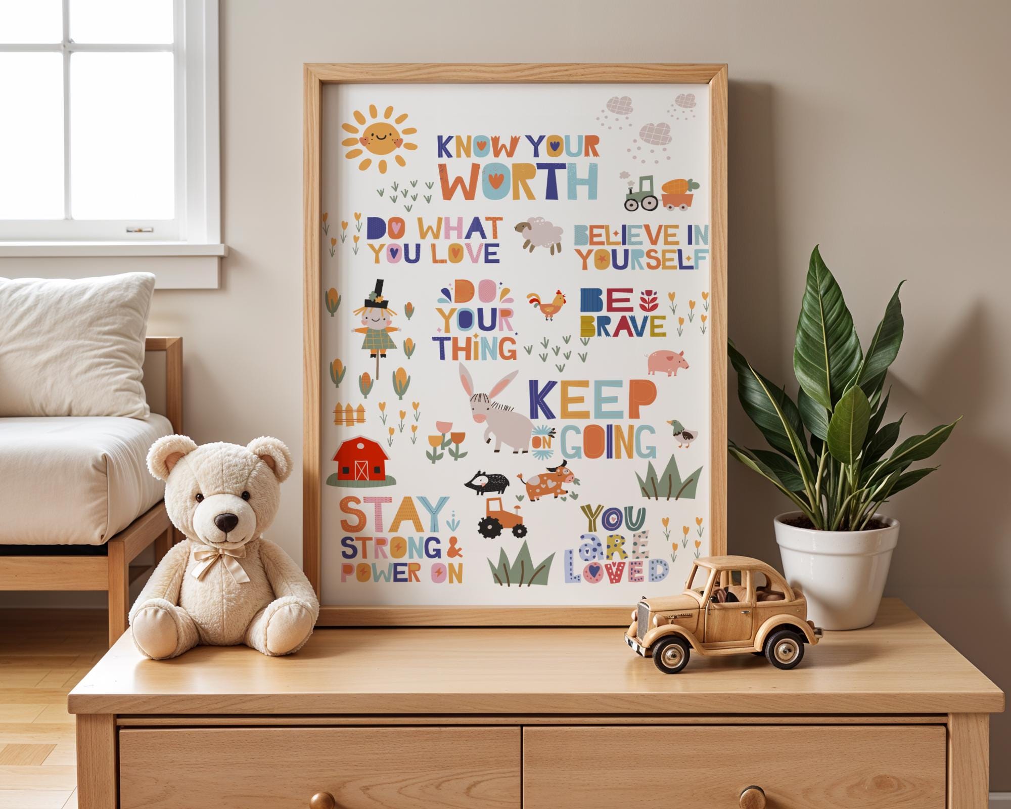 Farm-inspired Motivational Poster for Kids – Digital Download, Positive ...