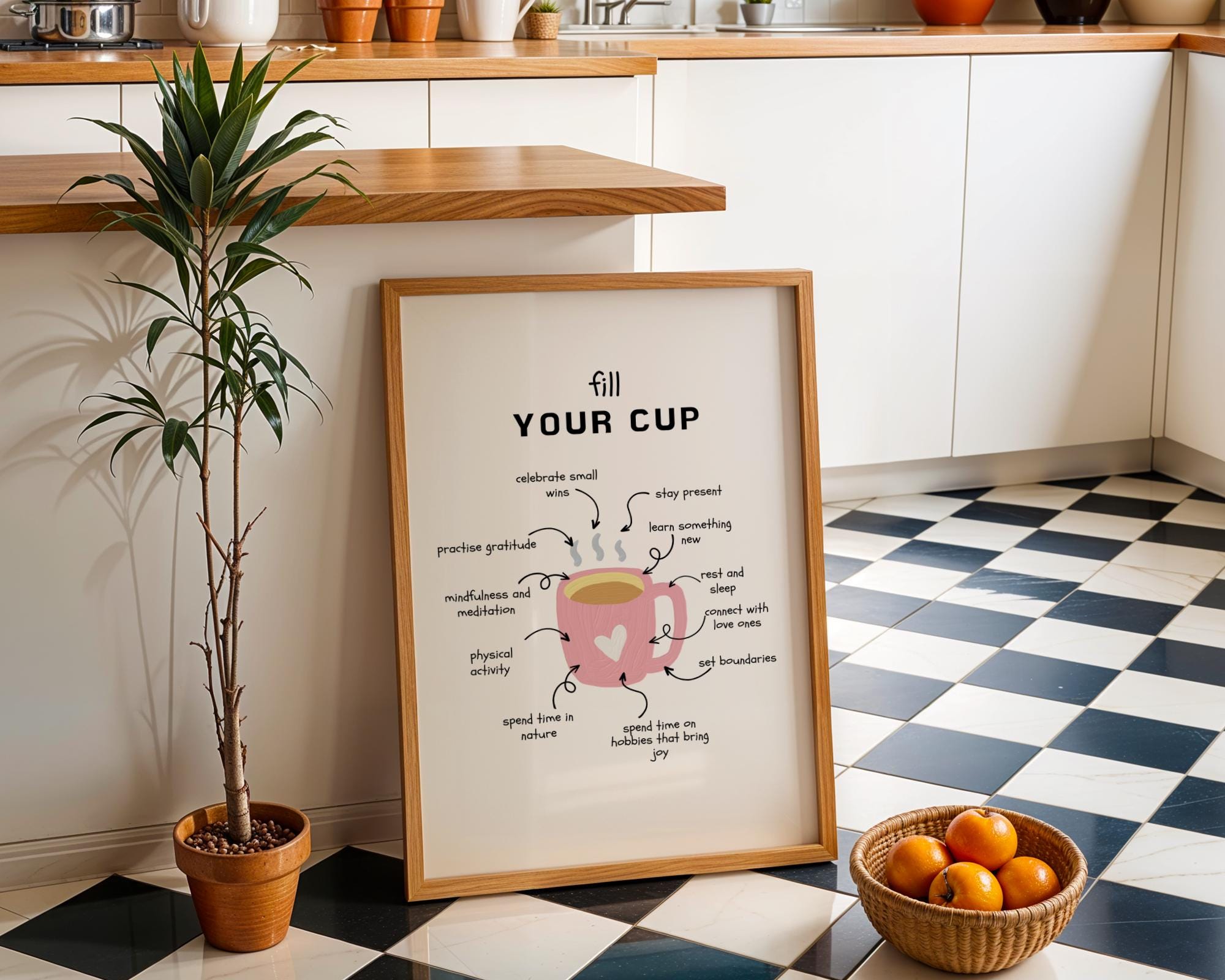 Self Care Poster, Mental Health Wall Art, Inspirational Quote, Wellness ...