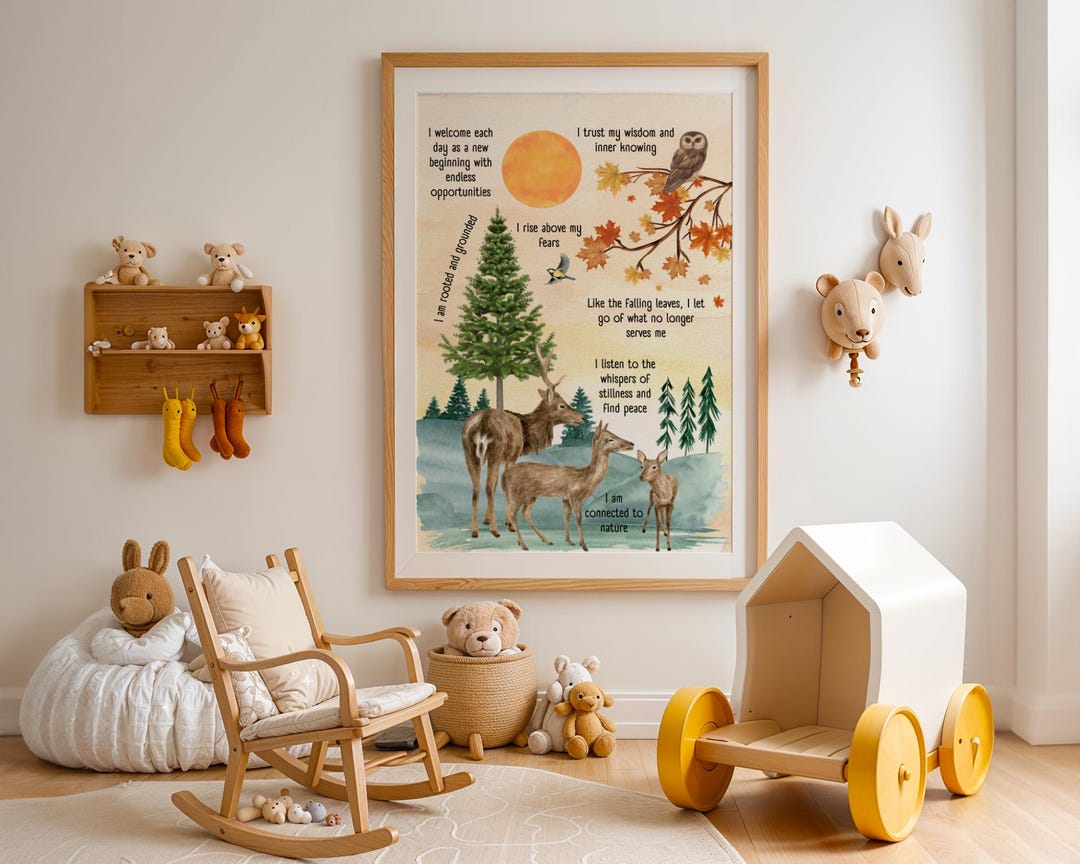 Woodland Animals Affirmation Poster – Montessori Kids Wall Art - Etsy