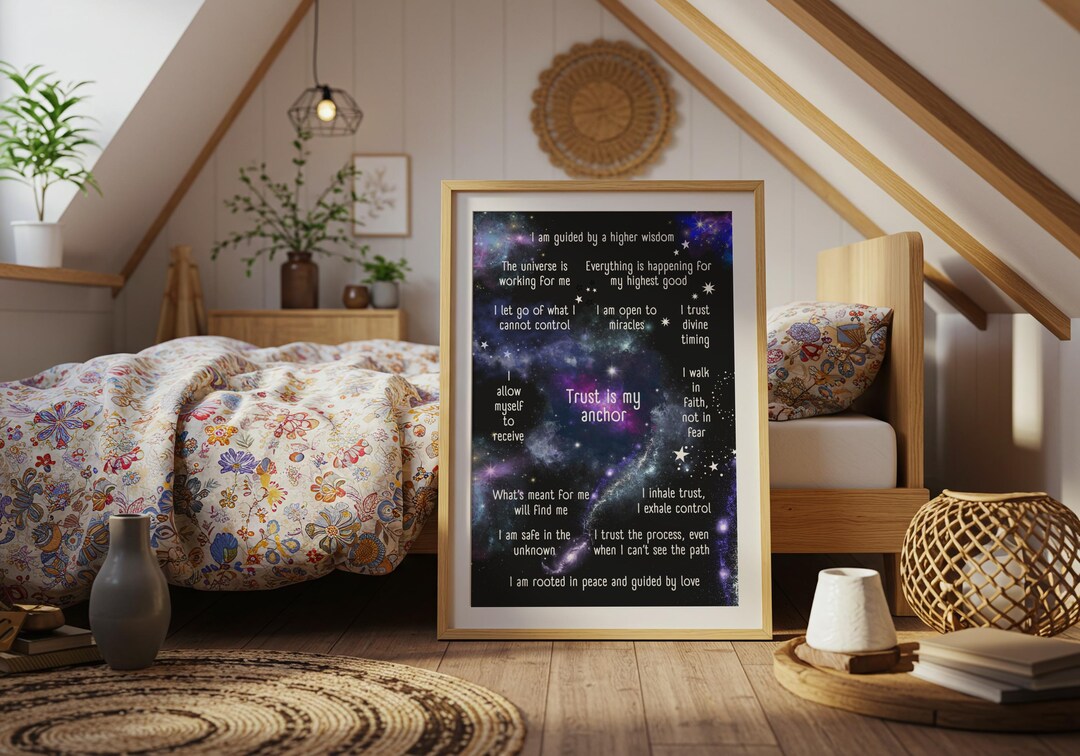 Spiritual Galaxy Affirmation Poster – Cosmic Trust Quotes Wall Art ...