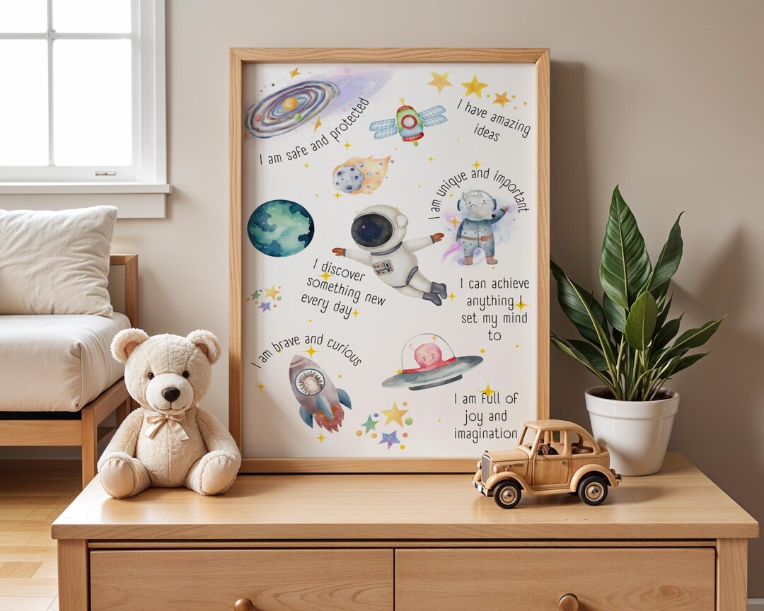 Space Affirmation Poster – Kids Galaxy Nursery Art (digital Download ...