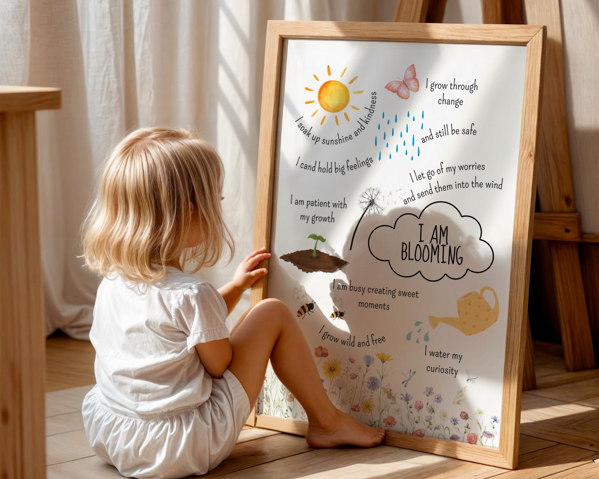 I Am Blooming, Growth Mindset Digital Wall Art – Positive Affirmations ...