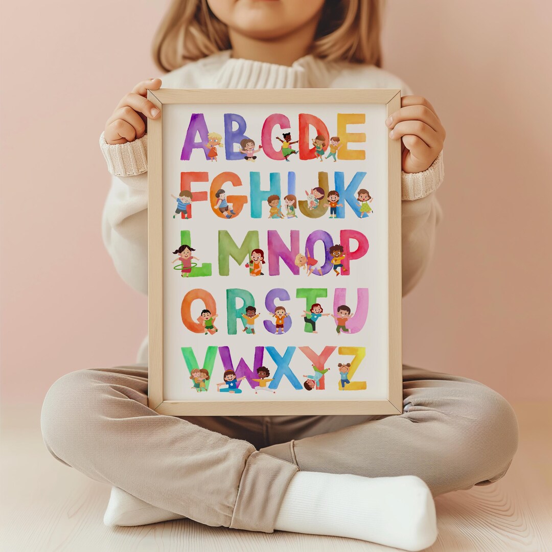 Kids Alphabet Poster – Colorful Abcs, Educational Nursery Art - Etsy