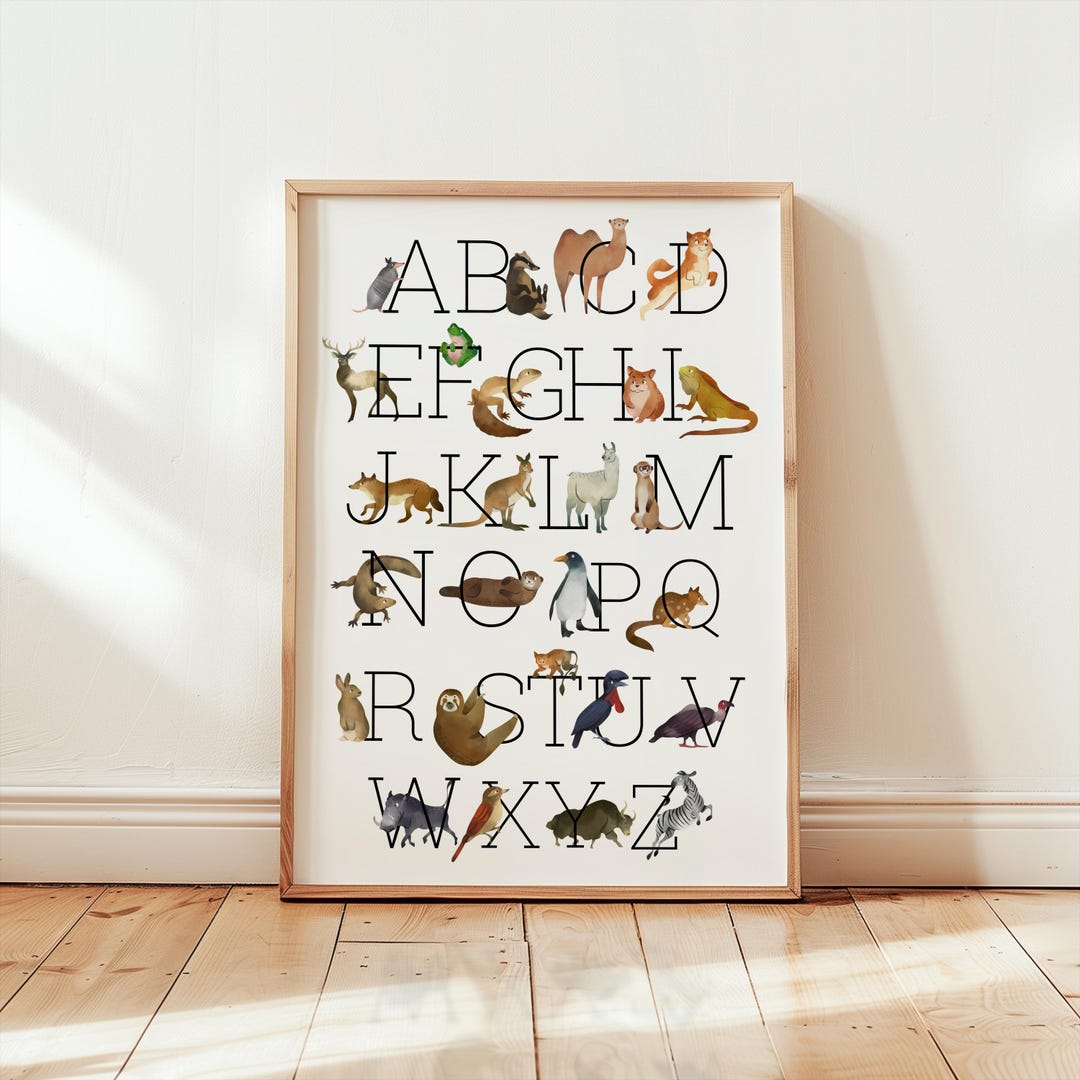Watercolor Animal Alphabet Poster – A-Z Nursery Decor (digital Download ...