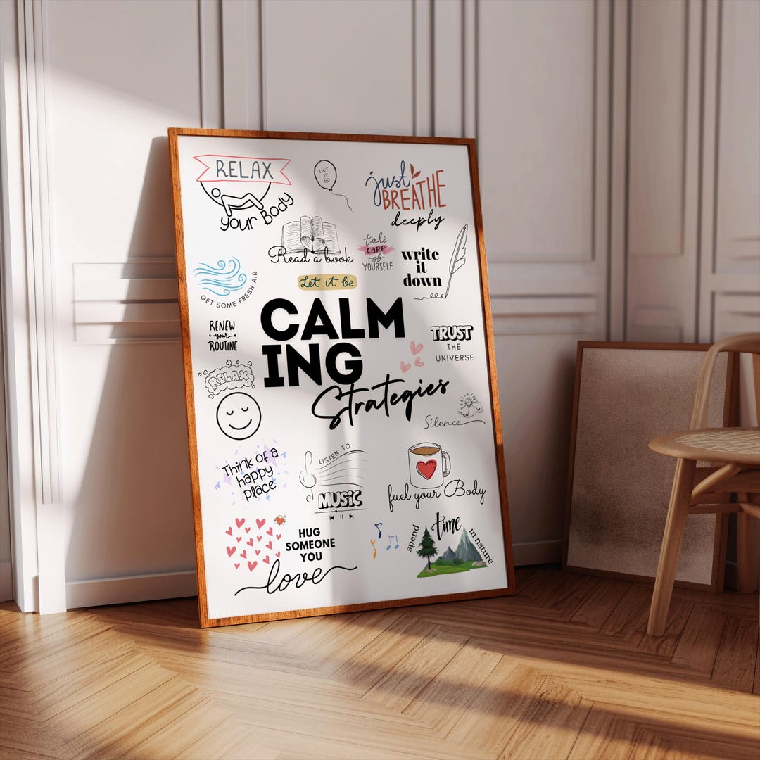 Calming Strategies Poster, Mindfulness Art, Relaxation Techniques ...