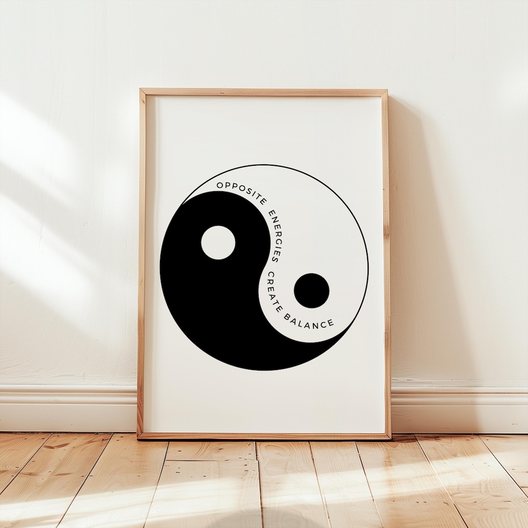 Ying Yang Poster, Feng Shui, Yin Yang Gift, Wellness Poster, Yoga Room ...
