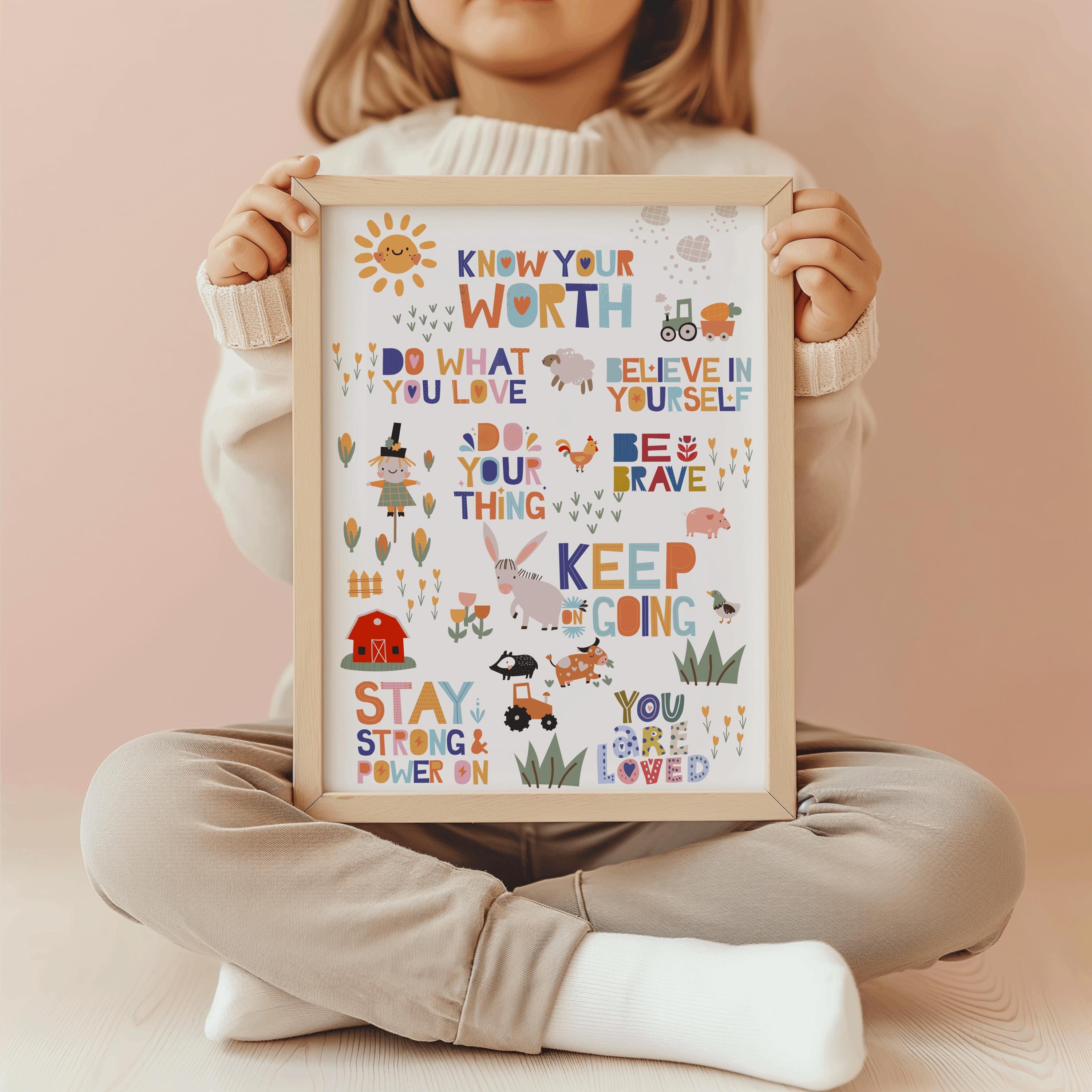 Farm-inspired Motivational Poster for Kids – Digital Download, Positive ...