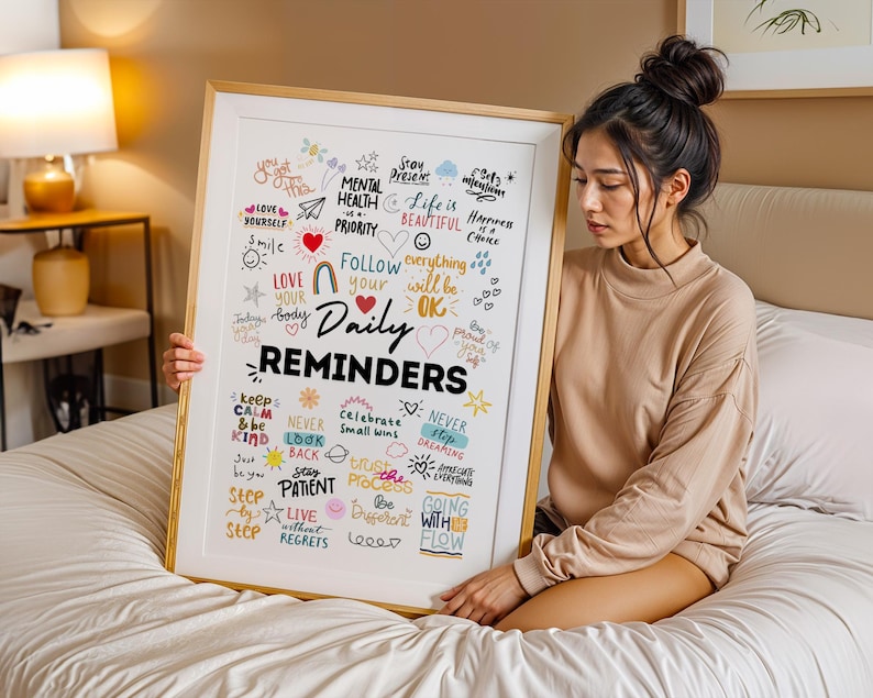 Daily Affirmations Poster – Inspiring Mental Health Art - Etsy
