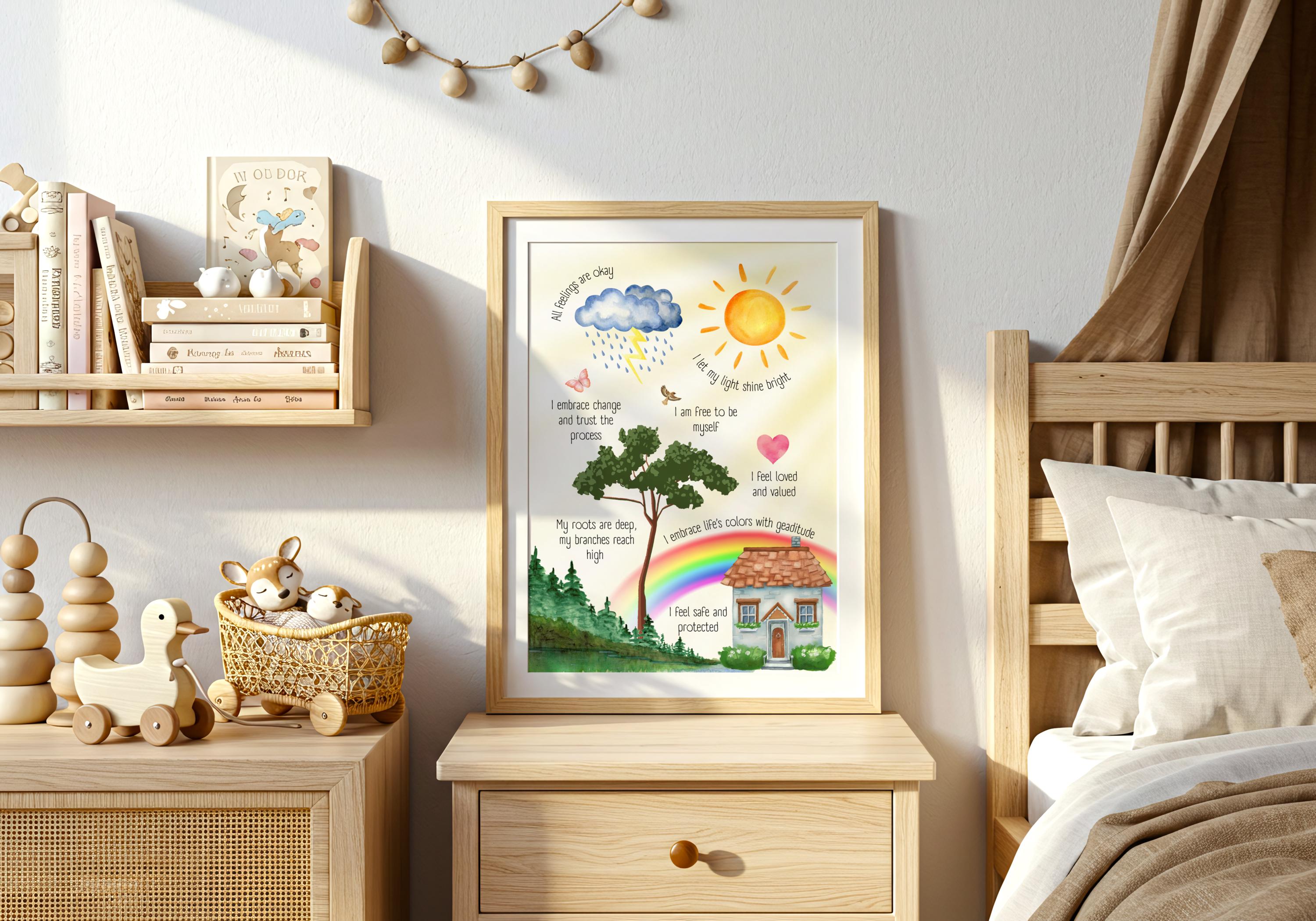 Nature Affirmation Poster for Kids – Printable Mindfulness Wall Art - Etsy