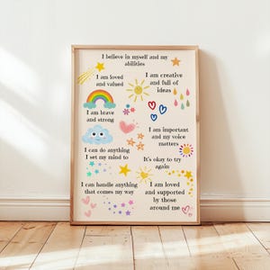 Kids Affirmation Poster, Learning Posters, Toddler Room Decor ...