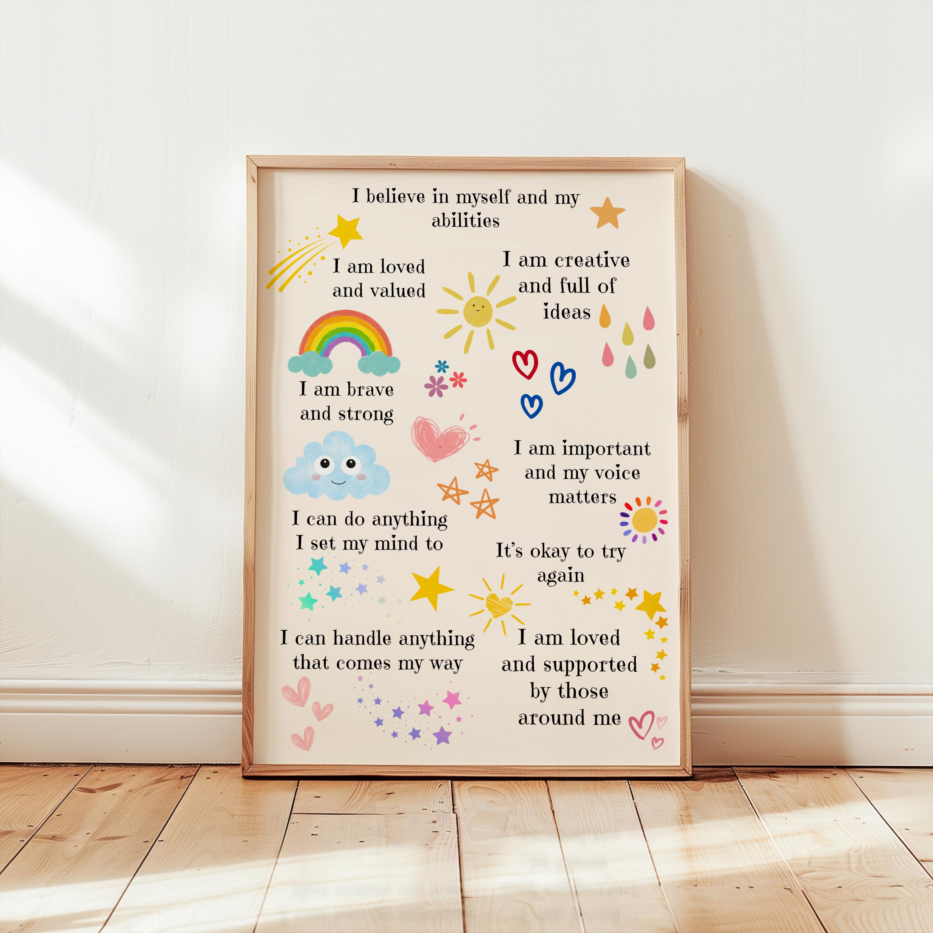 Kids Affirmation Poster, Learning Posters, Toddler Room Decor ...