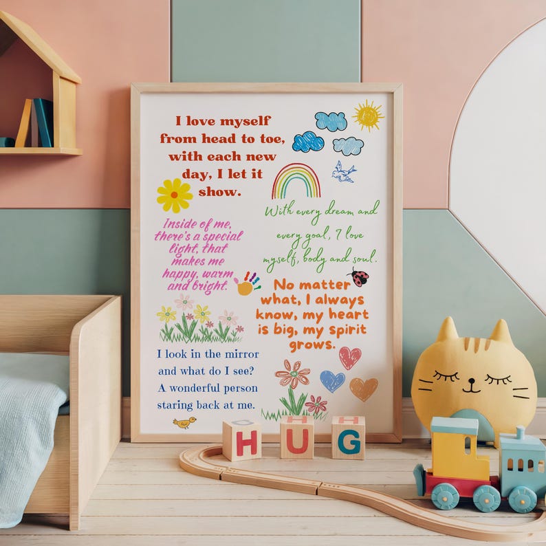 Self-love Poster, Positive Affirmations, Inspirational Wall Art, Kids ...