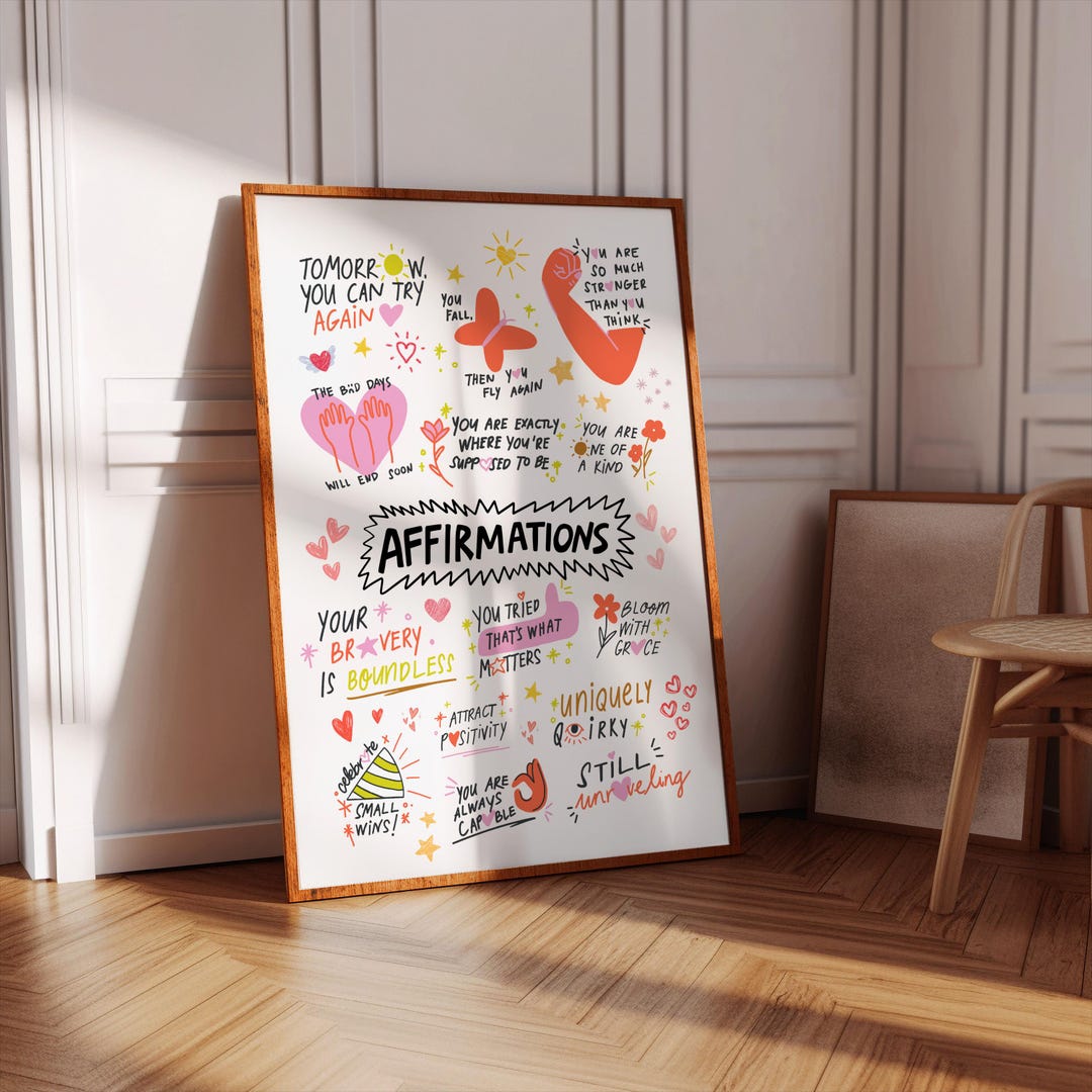 Affirmations Art Print – Motivational Wellness Decor - Etsy
