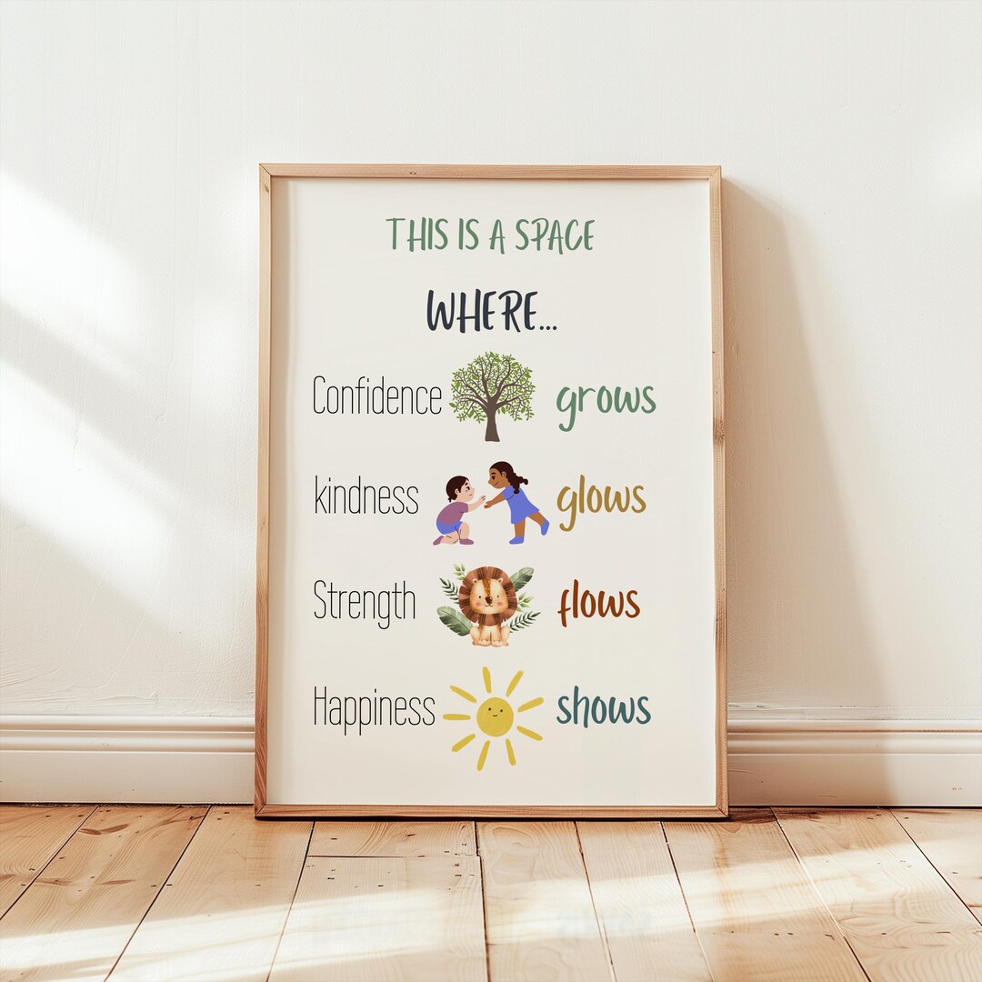 Kids Affirmation Poster – Positive Classroom Decor, Mindfulness Art ...