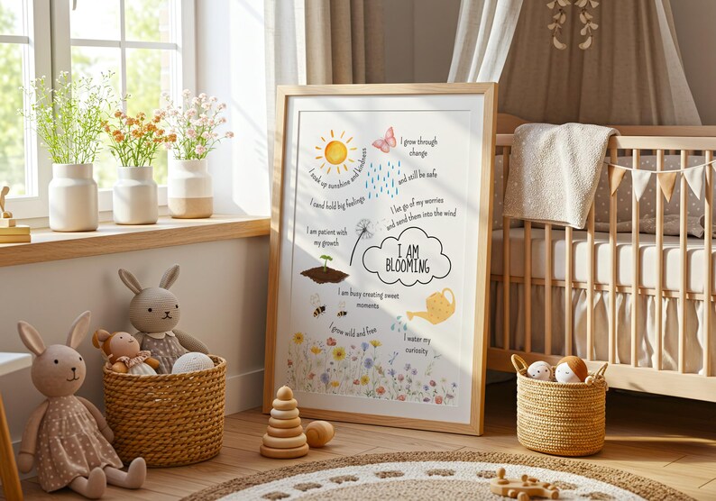 I Am Blooming, Growth Mindset Digital Wall Art – Positive Affirmations ...
