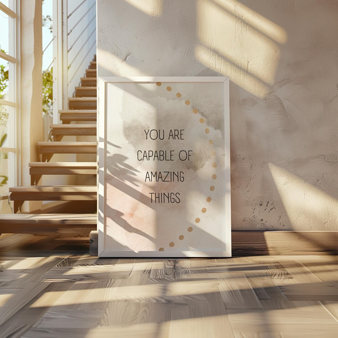You Are Capable - Positive Modern Boho Affirmation Art - Etsy