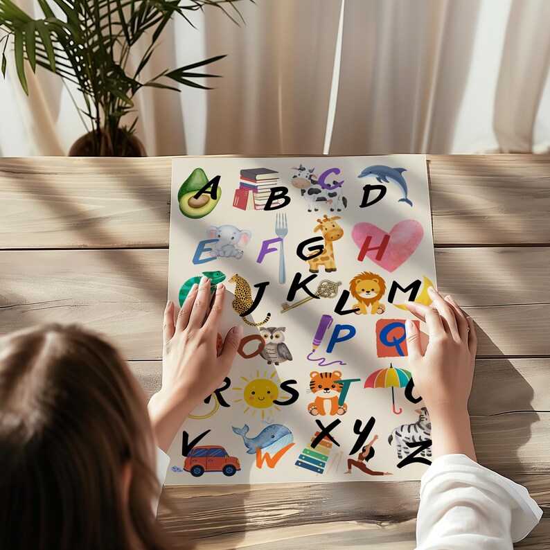 Animal Alphabet Poster for Kids – Educational ABC Wall Art, Printable ...