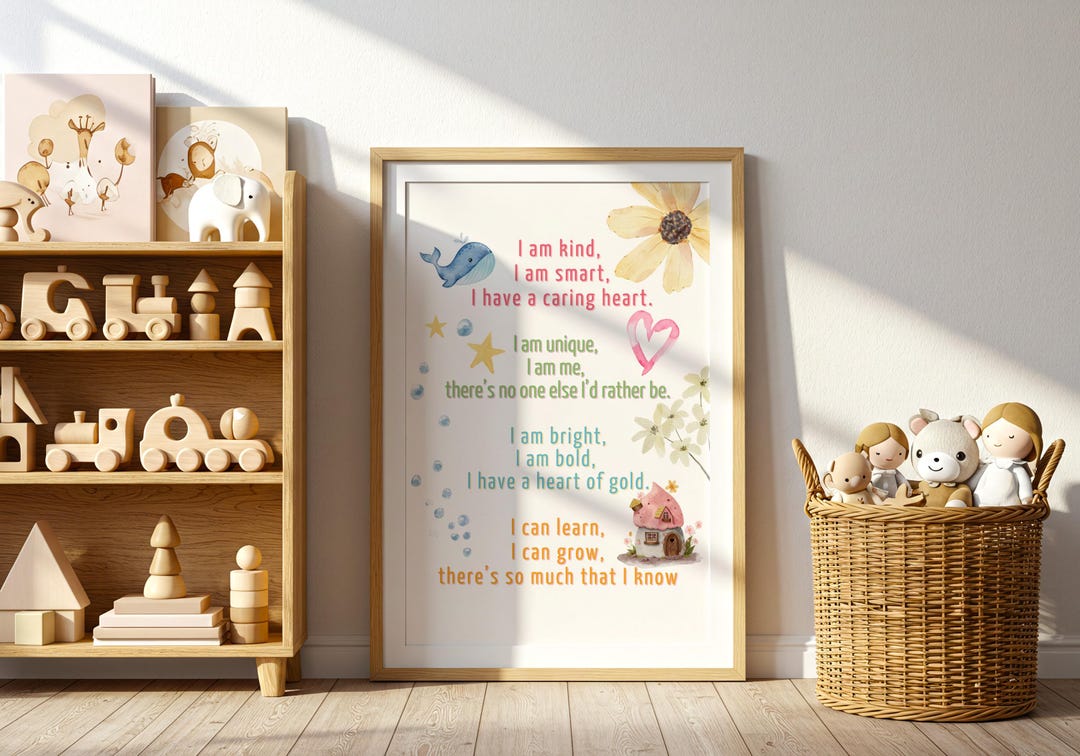 Watercolor Affirmation Poster – Positive Kids Nursery Wall Art - Etsy