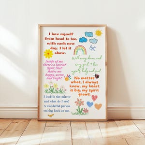 Self-love Poster, Positive Affirmations, Inspirational Wall Art, Kids ...