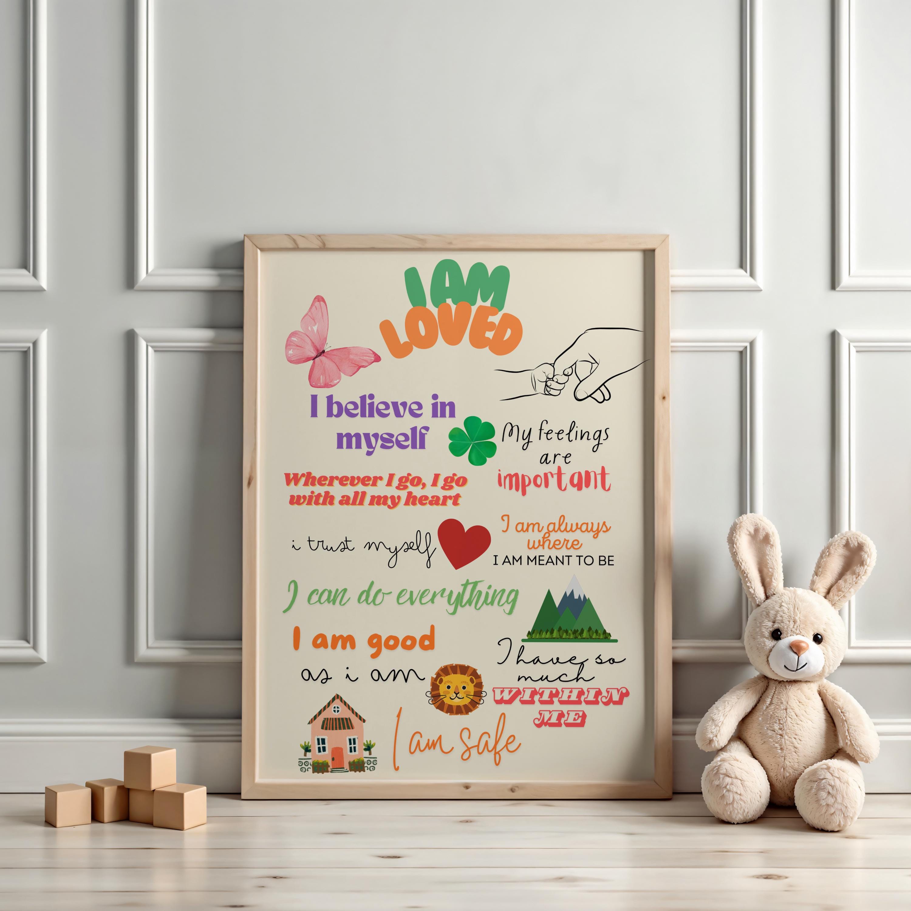 Kids Affirmation Poster – Positive Self-esteem Nursery Decor - Etsy