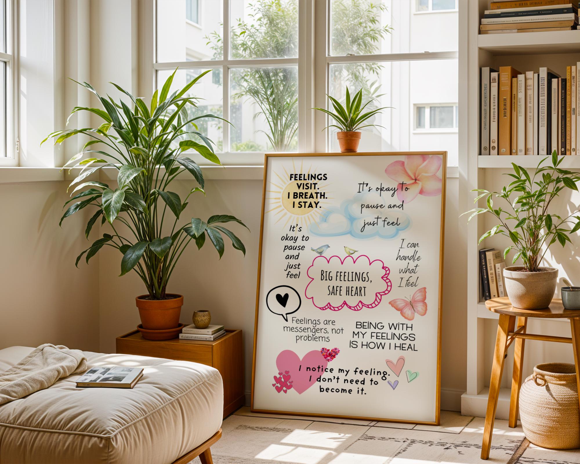 Emotional Regulation Printable Poster – Big Feelings Safe Heart ...
