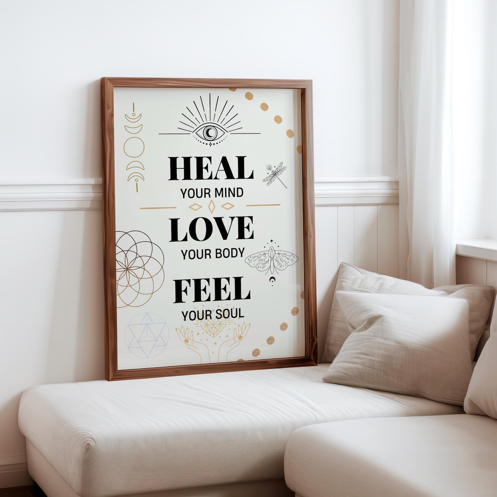 Spiritual Poster, Mind Body Soul, Healing Art, Chakra Poster, Holistic ...