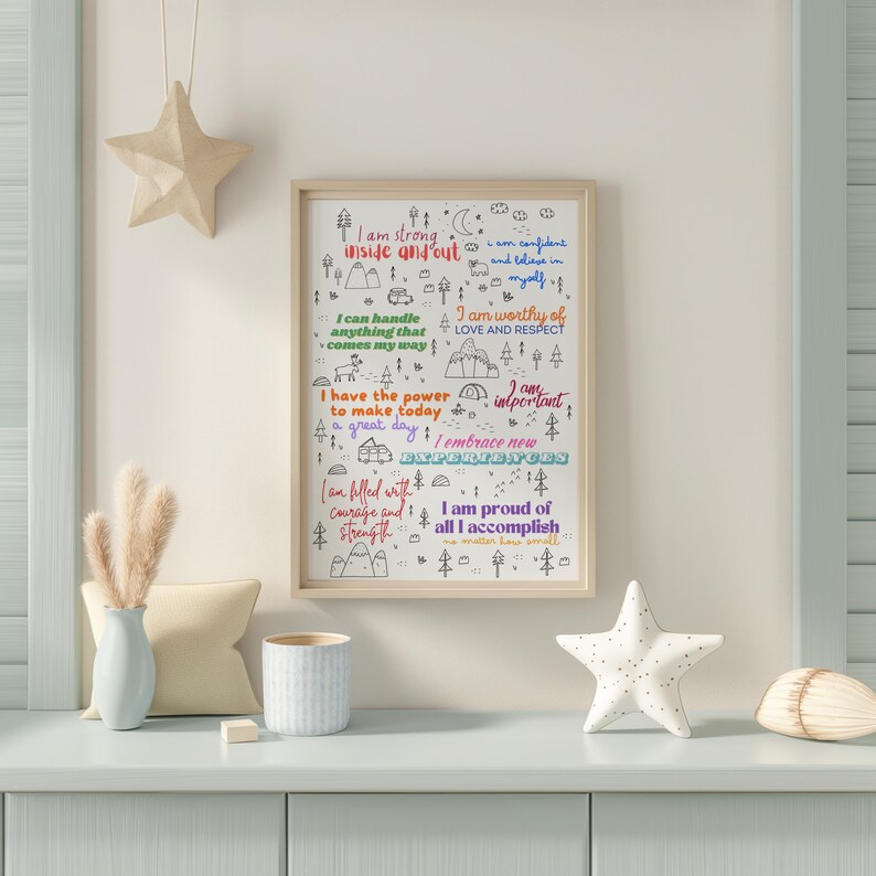 Kids Positive Affirmations Poster – Montessori Nursery Decor (digital ...