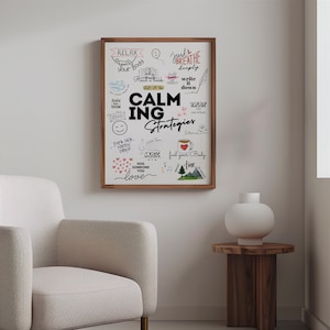 Calming Strategies Poster – Mental Health Wall Art | Relaxation ...