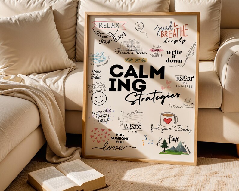 Calming Strategies Poster – Mental Health Wall Art | Relaxation ...