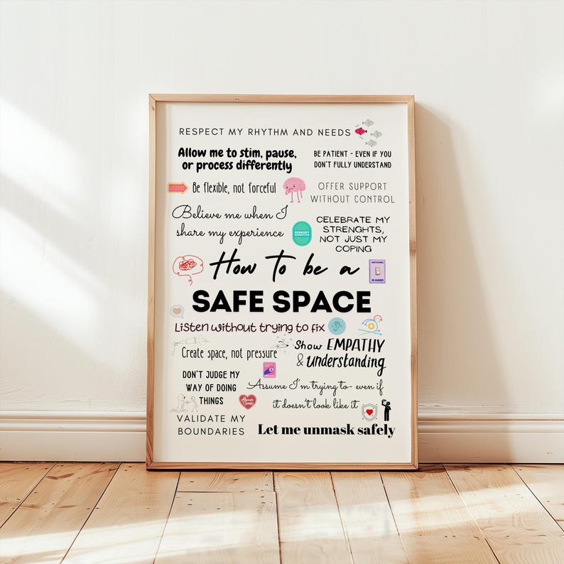 Neurodivergent Safe Space Poster – Autism Acceptance Art (digital ...