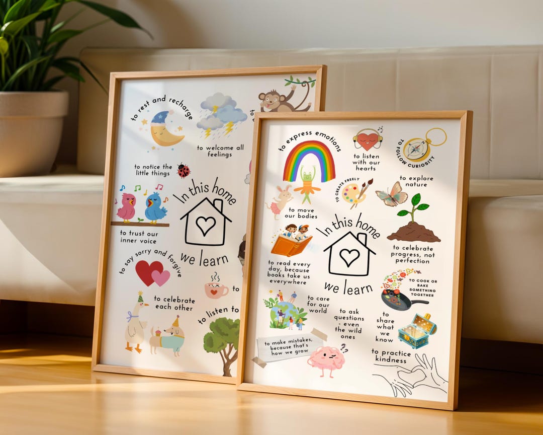 In This Home We Learn Poster Set – Digital Download Bundle, Gentle ...