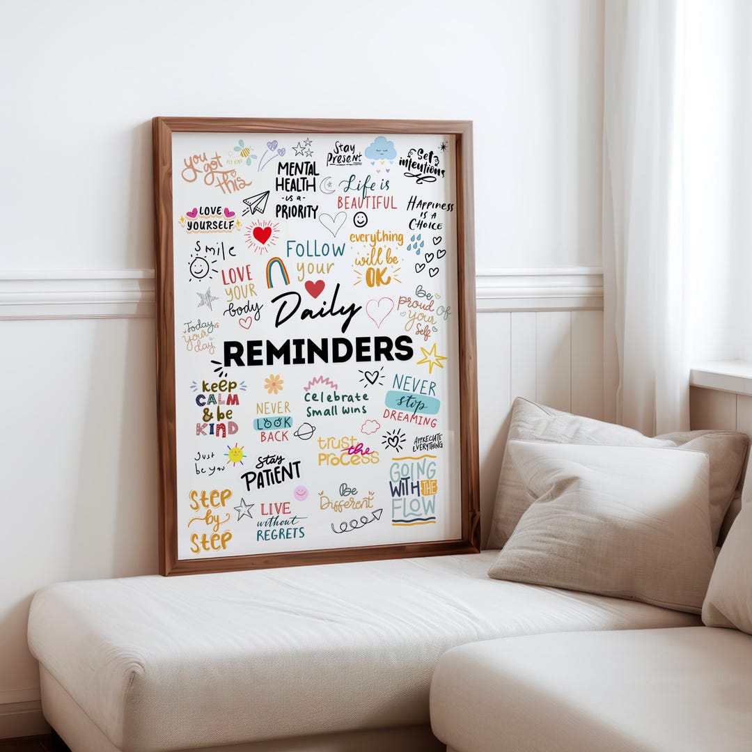 Daily Reminders Digital Print, Gentle Reminders, Affirmations Poster ...