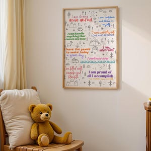 Affirmation Wall Art Kids, Motivational Quotes Kids, Positive Vibes ...