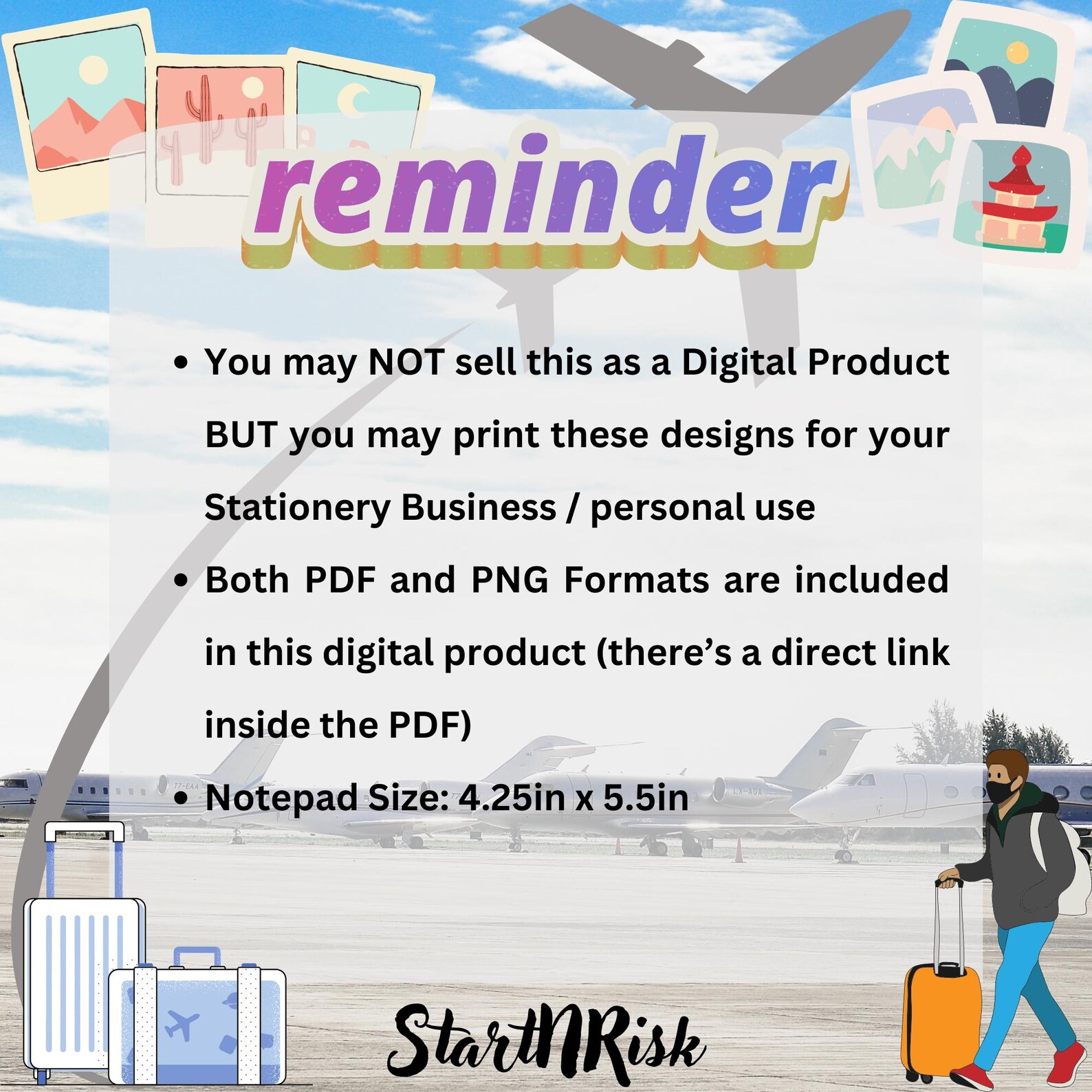 Traveler's Digital Notepad Printable, Traveler Gift, Printable Travel ...