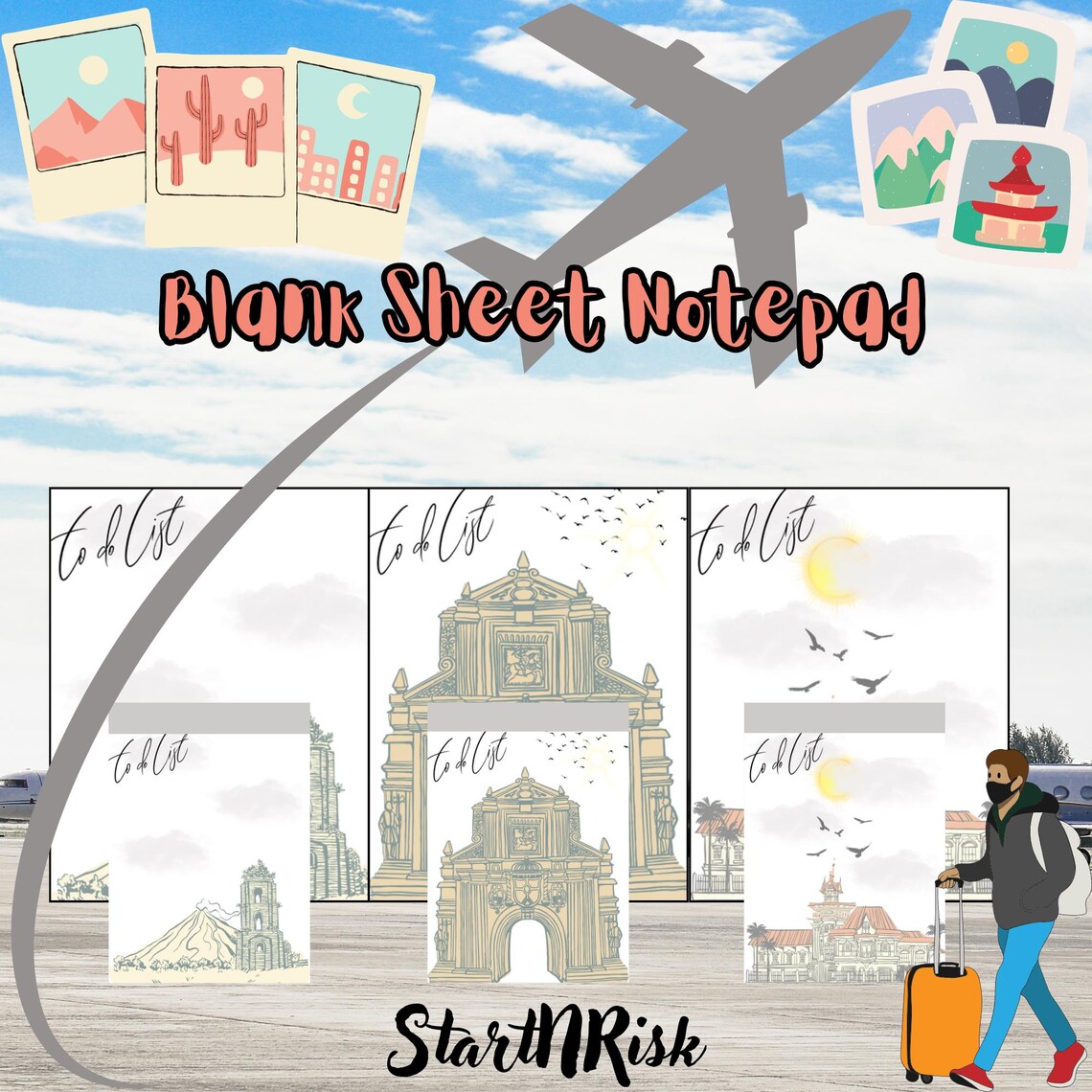 Traveler's Digital Notepad Printable, Traveler Gift, Printable Travel ...