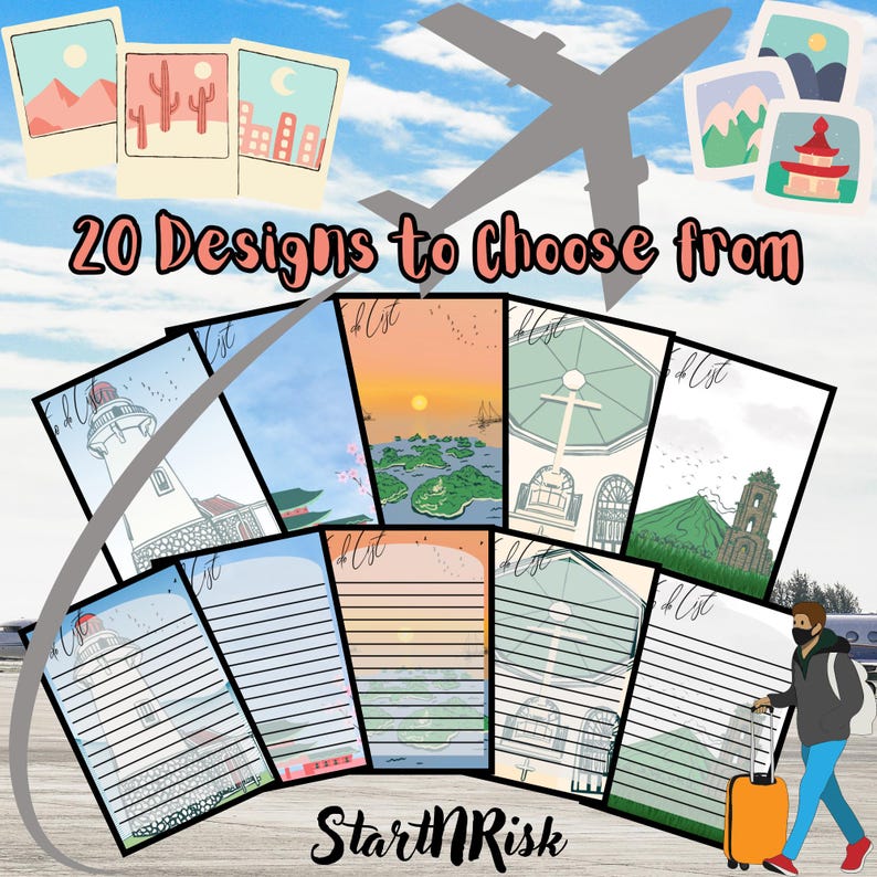 Traveler's Digital Notepad Printable, Traveler Gift, Printable Travel ...