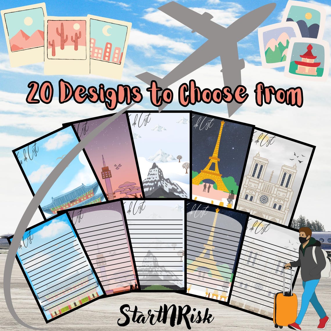 Traveler's Digital Notepad Printable, Traveler Gift, Printable Travel ...