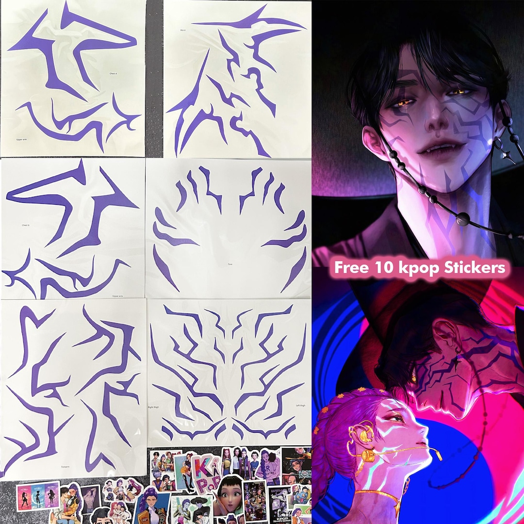 Kpop Demon Hunters Temporary Tattoos Set,rumi & Jinu Demon Marking ...