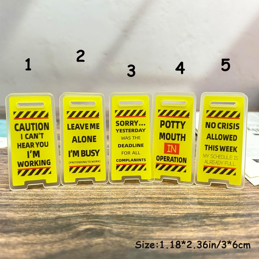 Funny Mini Desk Signs,office Joke Desk Sign,funny Note Holder,work ...