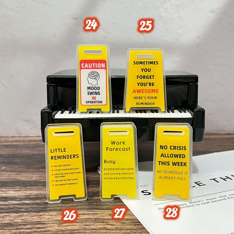 Mini Desk Warning Sign,funny Office Desk Signs,note Holder,workplace ...