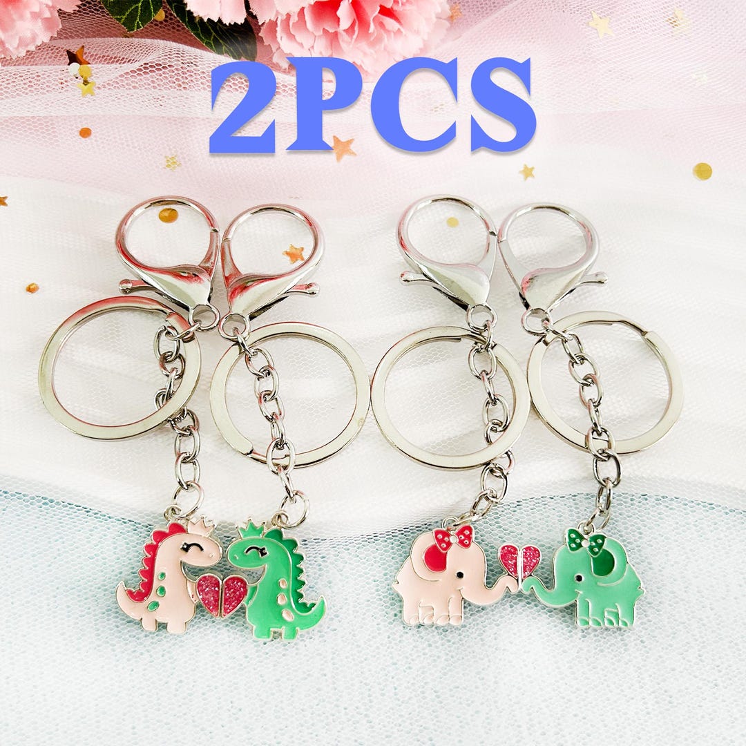Cute Dinosaurs/elephants Magnetic Keychain Set,magnetic Keychain,couple ...