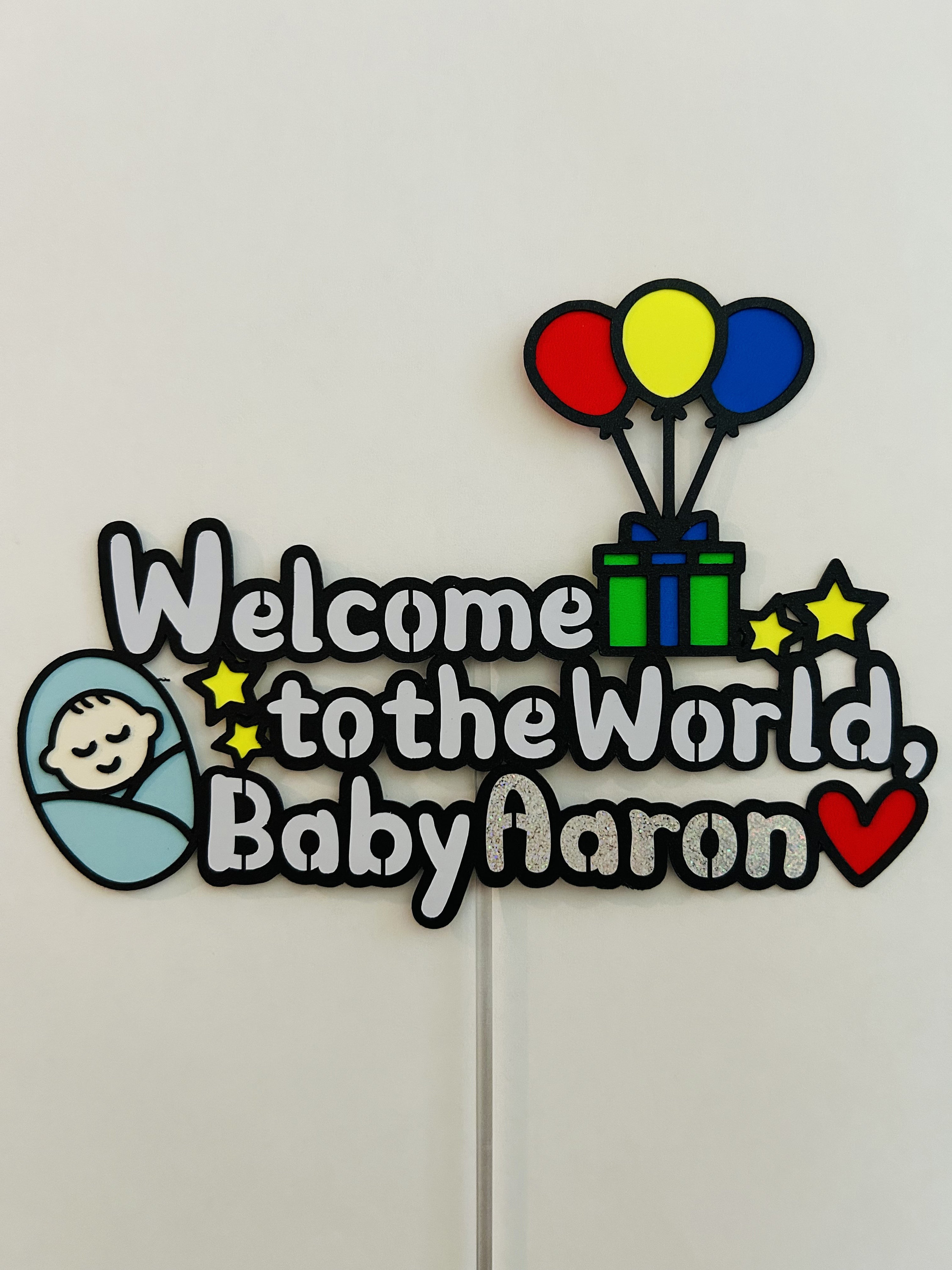 Baby Name Cake Topper, Baby Shower, Cake Topper for Baby, Welcome Baby ...